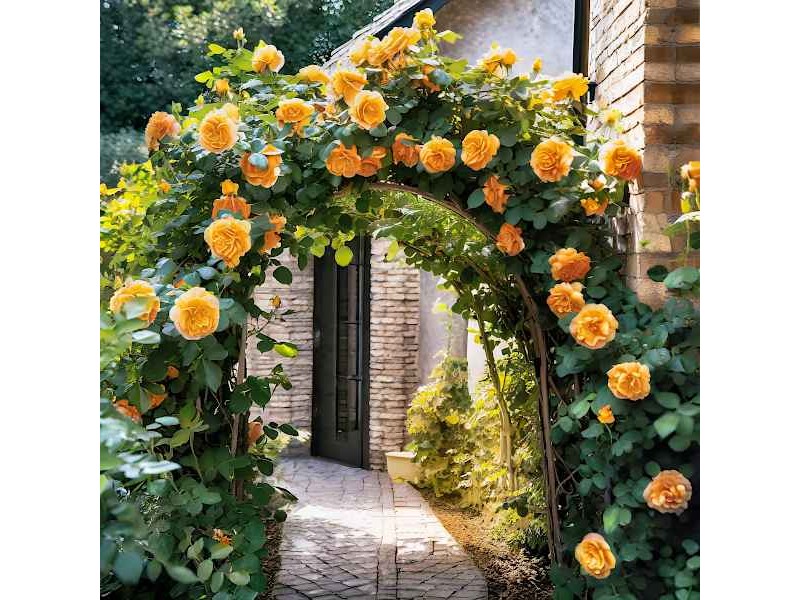 Climbing Rose (Rosa spp.) Plant in Pot