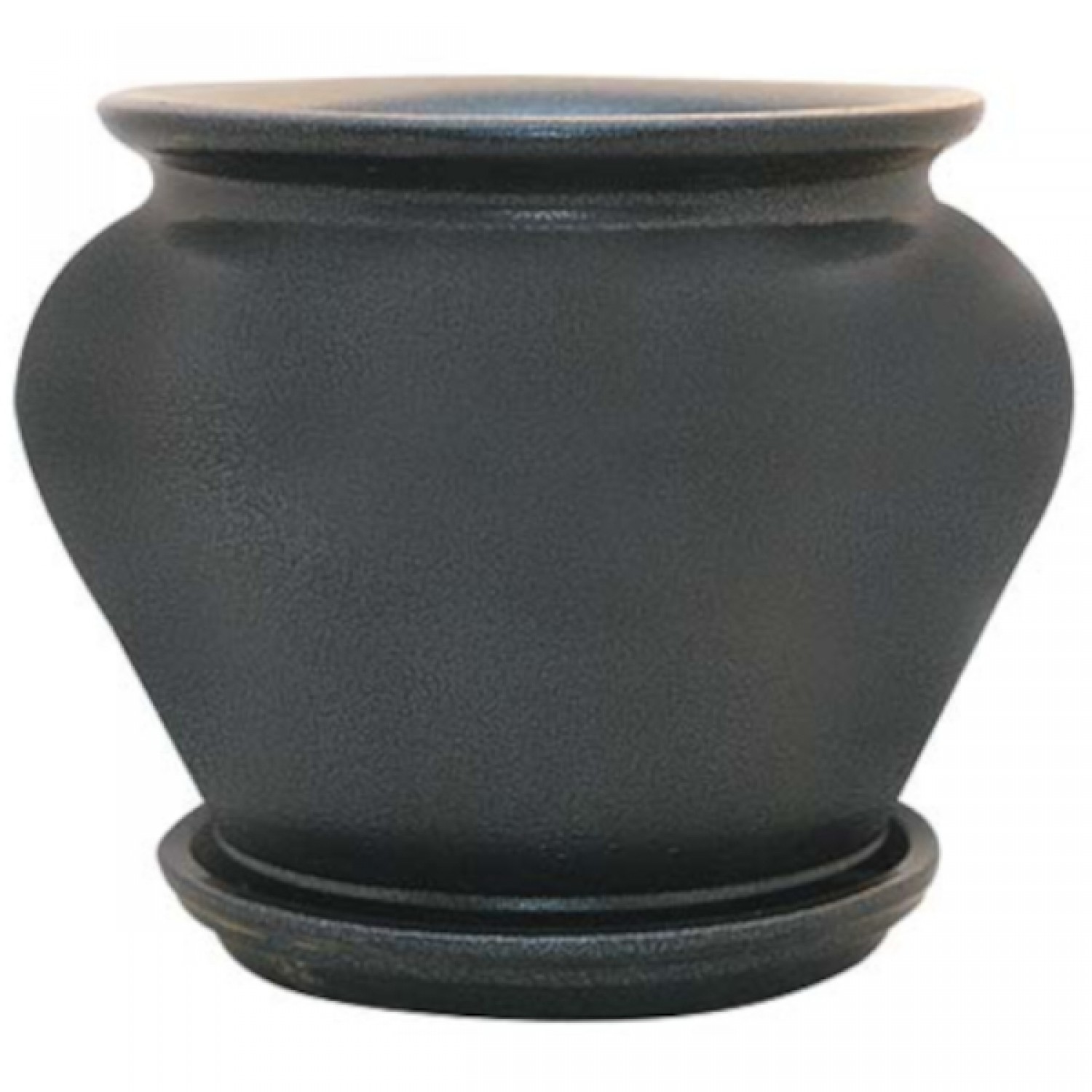 Clay Plant Pot ZARA Silver Forged Ø40x(H)33cm SET & Saucer