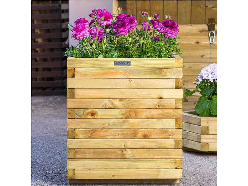 Wooden Square Planter 56(H)x50x50cm - Planters