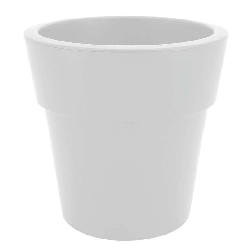 Γλάστρα Linea Στρογγυλή Χαμηλή Λευκή Ø 20cm x 18,5cm(Υ)