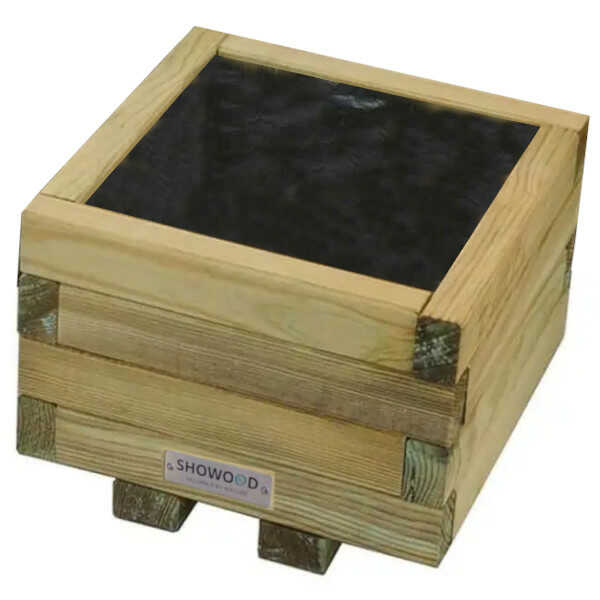 Wooden Square Low Planter 21(H)x30x30cm - Wooden Pots